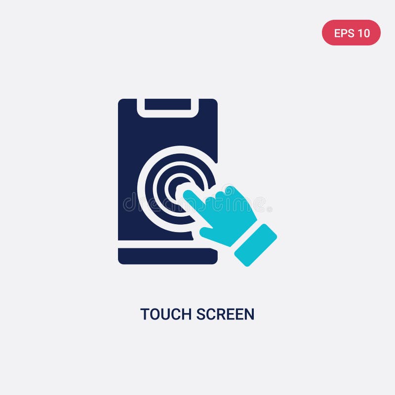 Two Color Touch Screen Vector Icon from Augmented Reality Concept ...
