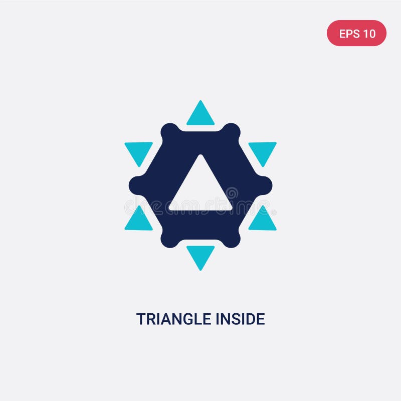 Two Color Triangle Inside Hexagon Vector Icon from Geometry Concept ...