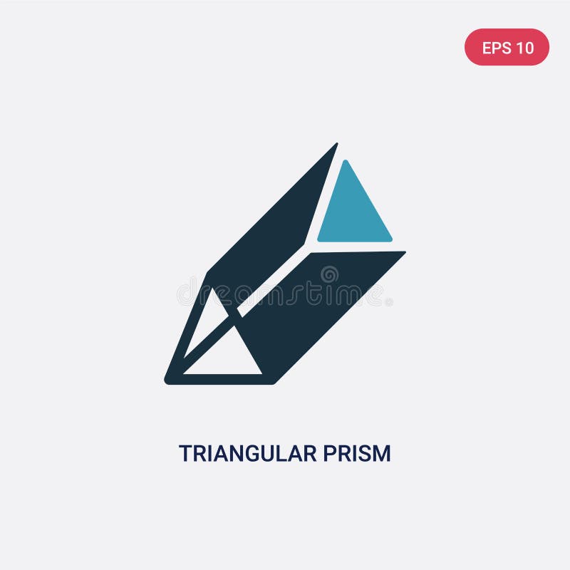 Two Color Triangular Prism Vector Icon from Shapes Concept. Isolated ...