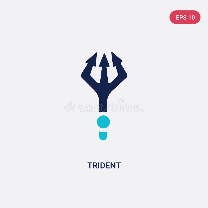 Trident on blue background stock vector. Illustration of neptune - 74688313