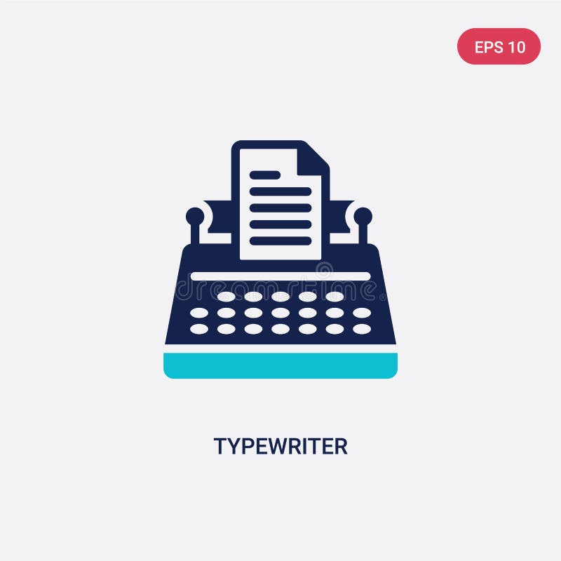 Two Color Typewriter Vector Icon from Electronic Devices Concept ...