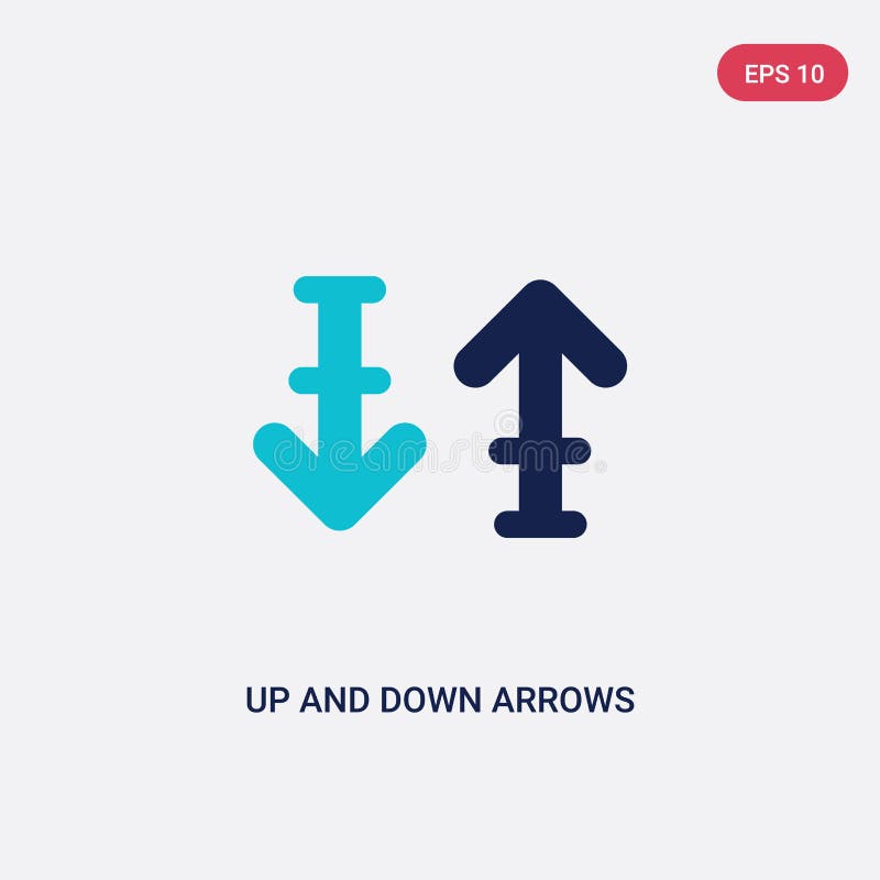Two Color Up and Down Arrows Vector Icon from Arrows Concept. Isolated ... Two Color Up and Down Arrows Vector Icon from Arrows Concept. Isolated ...