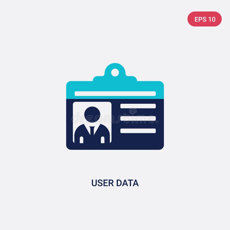 Two Color User Data Vector Icon from General Concept. Isolated Blue ...