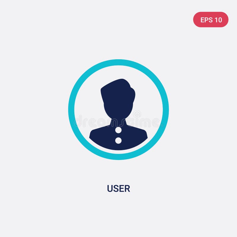 Two Color User Vector Icon from Customer Service Concept. Isolated Blue ...