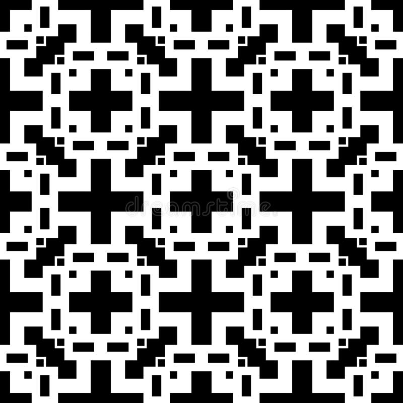 Two Color Vector Seamless Black & White Pattern Design Stock Vector ...