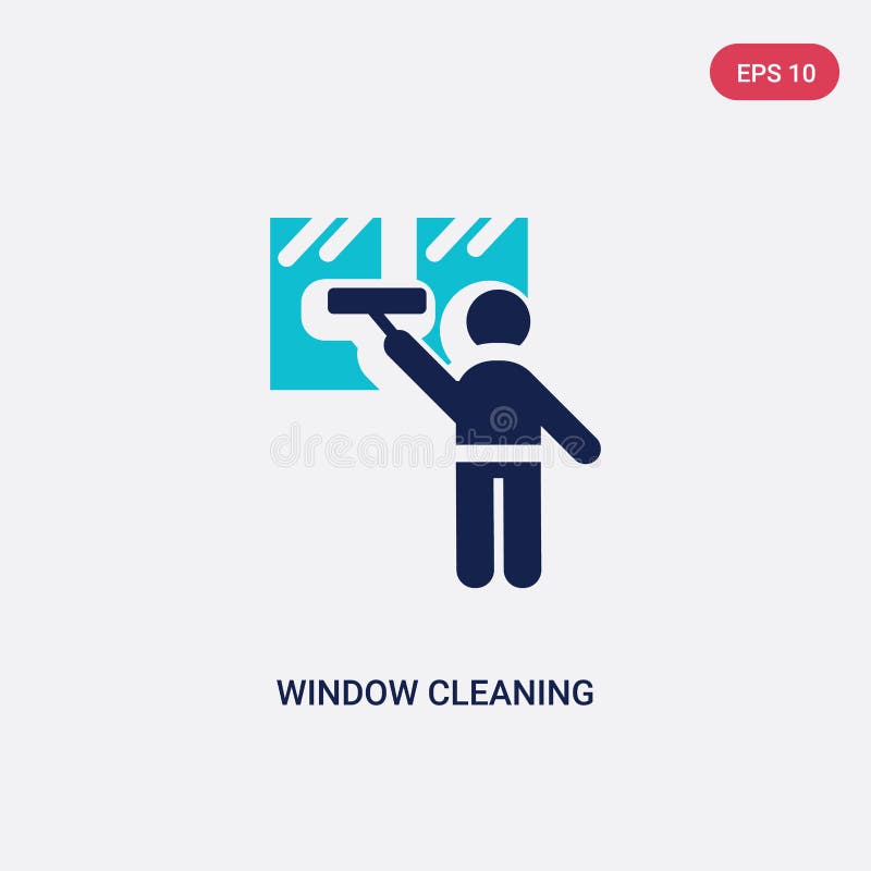 Two Color Window Cleaning Vector Icon From Behavior Concept. Isolated ...