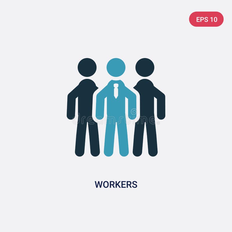 Two Color Workers Vector Icon from Strategy Concept. Isolated Blue ...