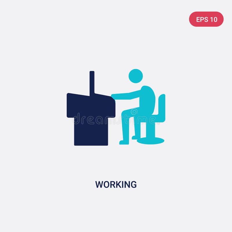 Two Color Working Group Vector Icon from People Concept. Isolated Blue ...