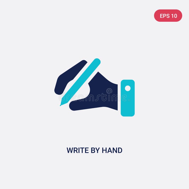 Two Color Write by Hand Vector Icon from Education Concept. Isolated ...