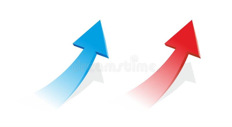 Two colored arrows stock illustration. Illustration of arrows - 71863593