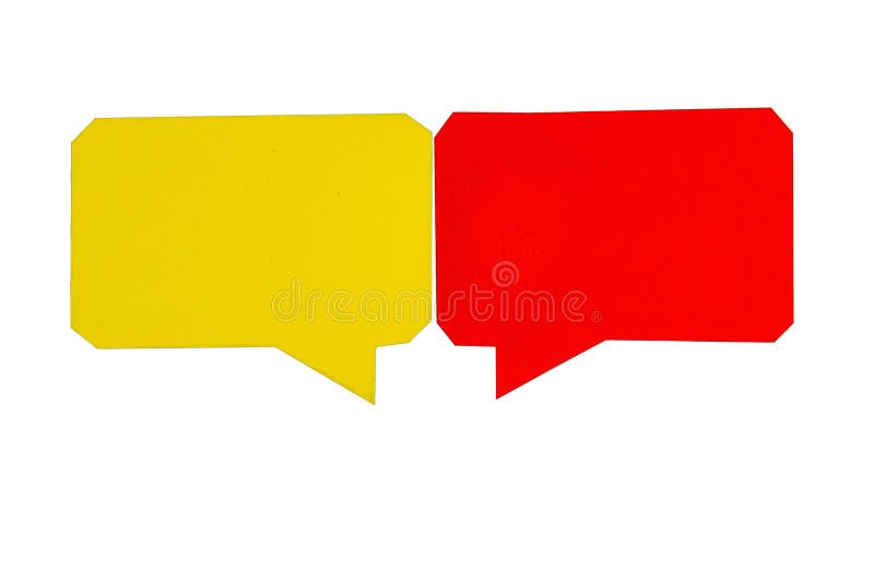 Two Colored Conversation Bubbles with a White Background Stock ...