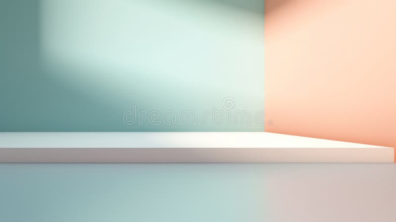 Two Colored Corner Background and White Stage for Product, Business ...