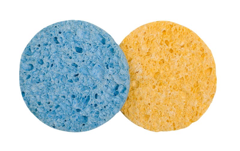 Two Colored Cosmetic Sponges Stock Image - Image of pattern, isolated ...