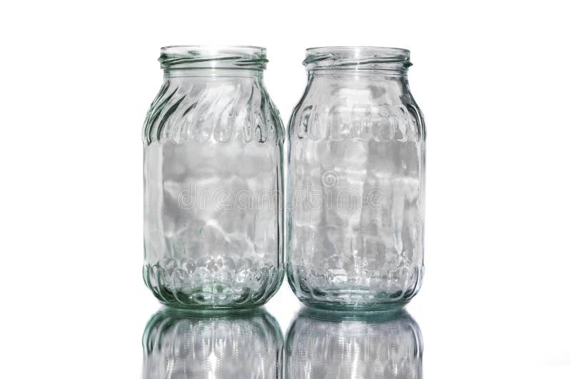 Multiple Empty Glass Jars White Background Stock Photos - Free ...