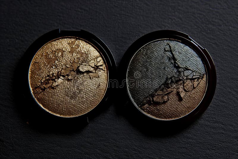 Two Colored Eyeshadow from Two Different Color Palettes on a Black ...