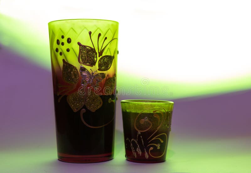 Two colored glasses stock photo. Image of filled, color - 265197574