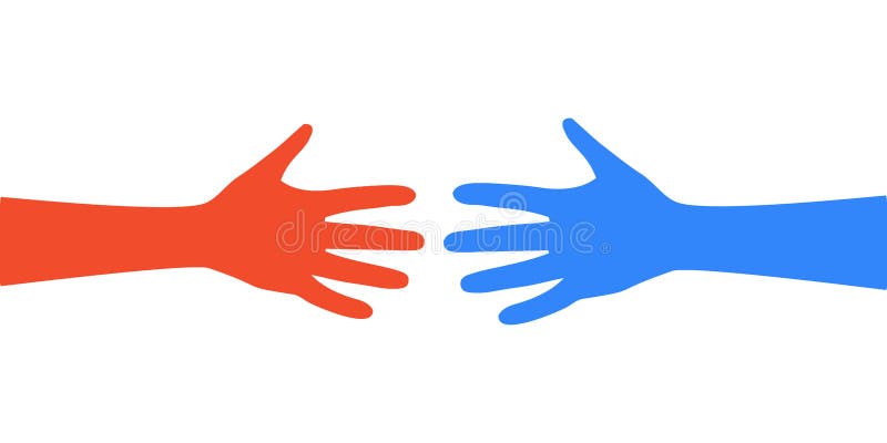 Two colored hand - vector stock illustration. Illustration of finger ...