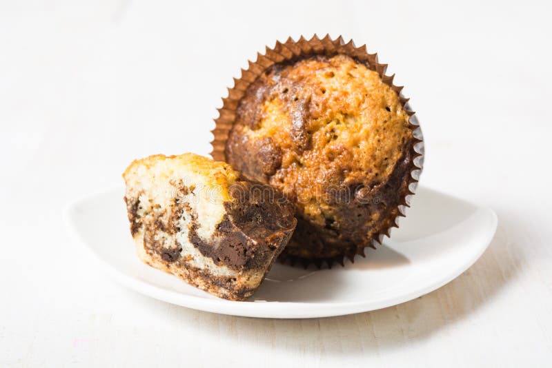 Two Colored Muffin in Paper Form Stock Photo - Image of cocoa, bake ...