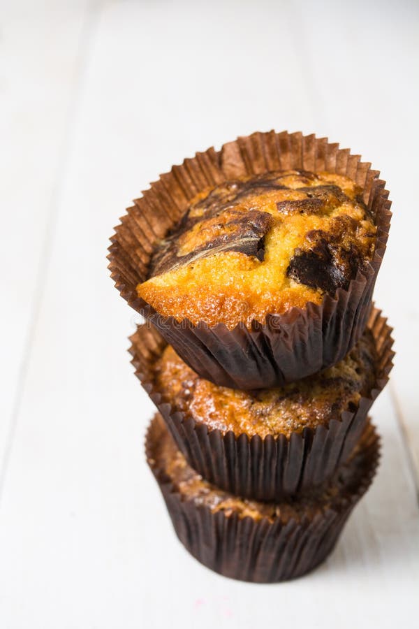 Two Colored Muffin in Paper Form Stock Photo - Image of chocolate ...