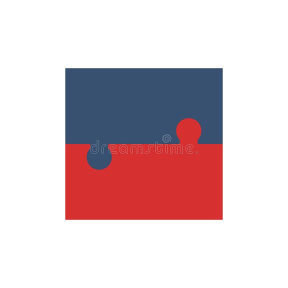 Two Colored Puzzle Pieces Joined Together. Color Vector Elements and ...