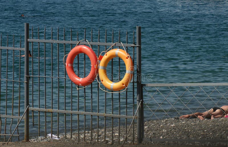 Two Colored of Rescue Circle Stock Image - Image of hedge, water: 43861419