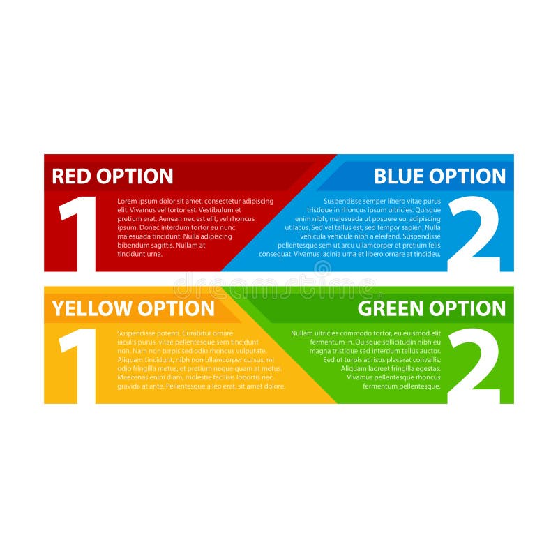 Two Colorful Banners, Combining Two Options or Two Points of View Stock ...