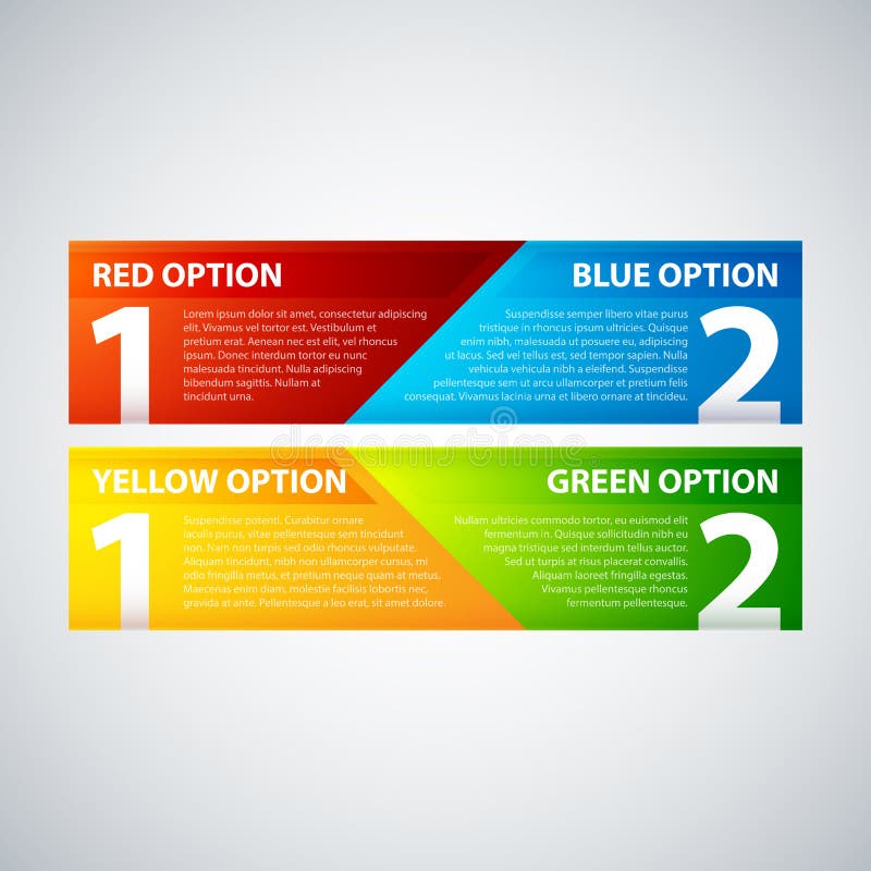 Two Colorful Banners, Combining Two Options or Two Points of View Stock ...