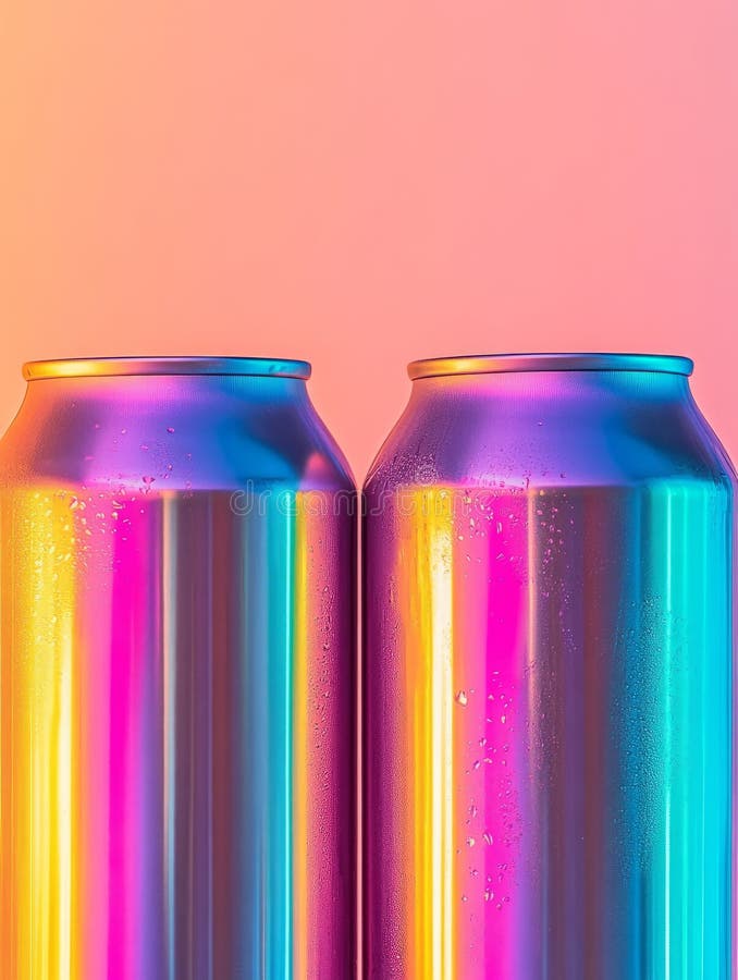 Two Colorful Beverage Cans Gradient Background Stock Photos - Free ...