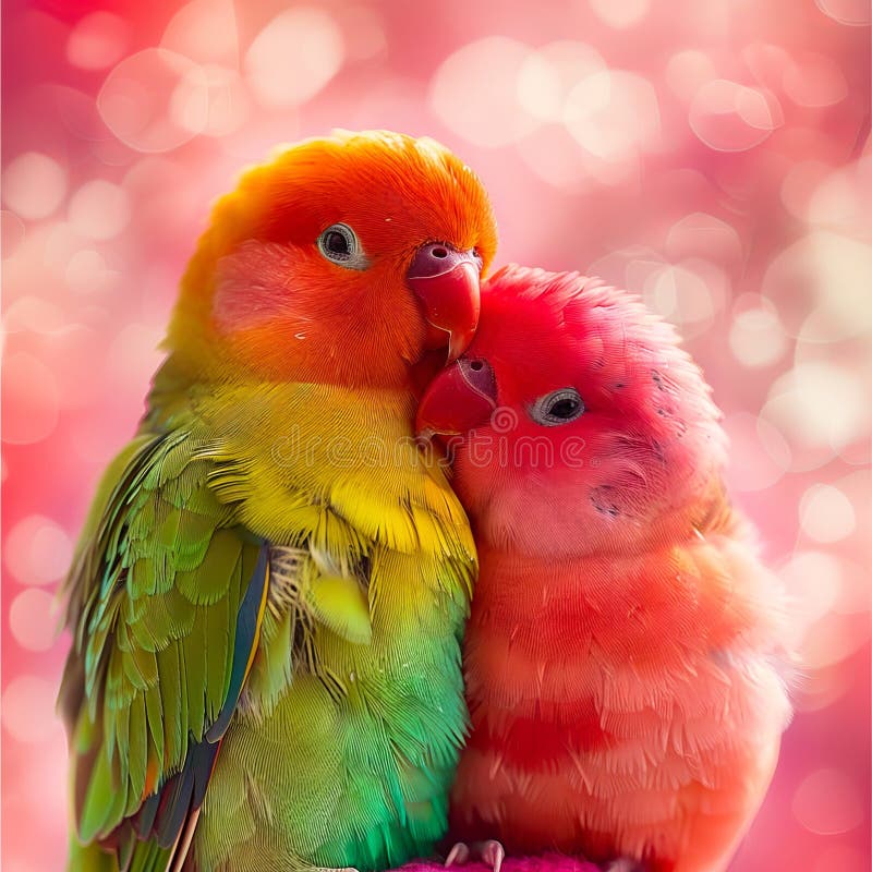 Two Colorful Birds are Posing for the Camera Stock Photo - Image of ...