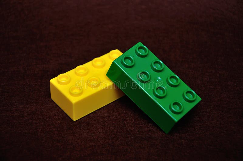 Two Colorful Building Blocks Stock Photo - Image of leisure, learn ...
