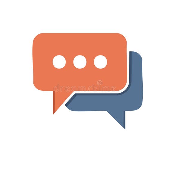 Two Colorful Chat Bubbles with Dots Indicating Conversation or Messages ...