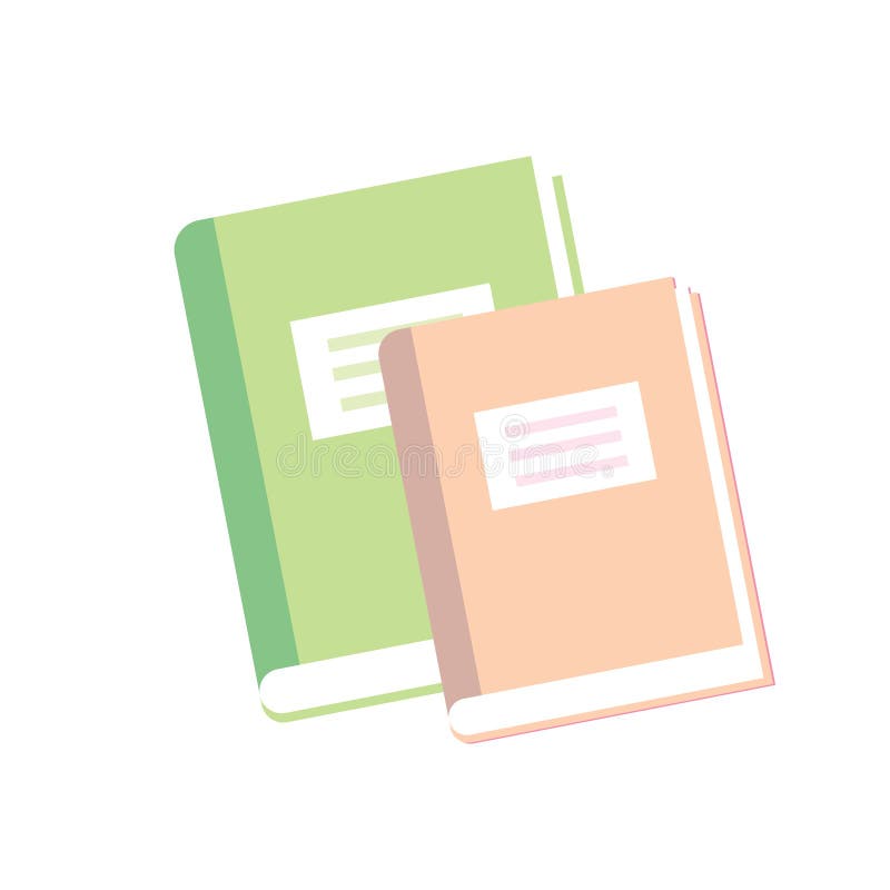 Two Colorful Log Book Stack Icon Stock Vector - Illustration of school ...