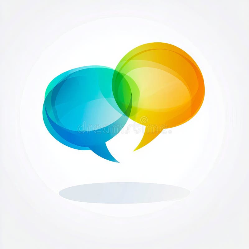 Two Colorful Speech Bubbles on a White Background Stock Photo - Image ...