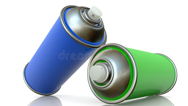 Two colorful spray cans stock illustration. Illustration of design ...