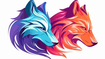 Two Wolf Logo Stock Illustrations – 130 Two Wolf Logo Stock ...