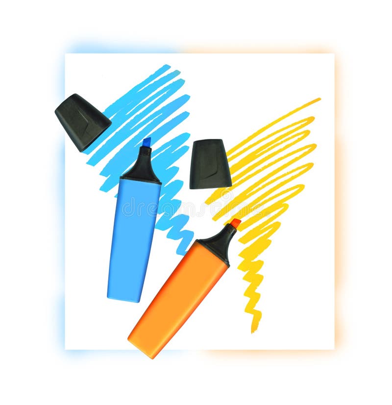 Two coloured markers stock illustration. Illustration of felt - 6599747