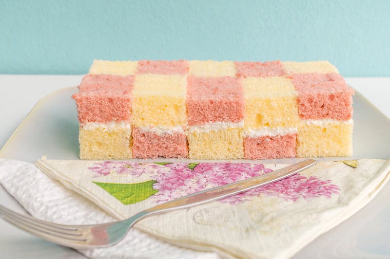 Two coloured sponge cake stock photo. Image of sweet - 59871286