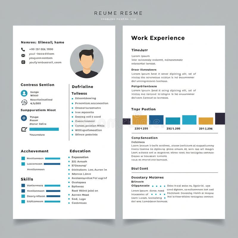 A Two-column Resume Template Featuring a Neutral Color Scheme. the Left ...
