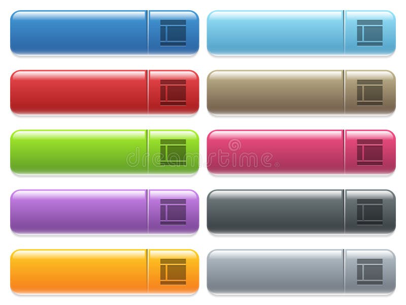 Two Columned Web Layout Icons on Color Glossy, Rectangular Menu Button ...
