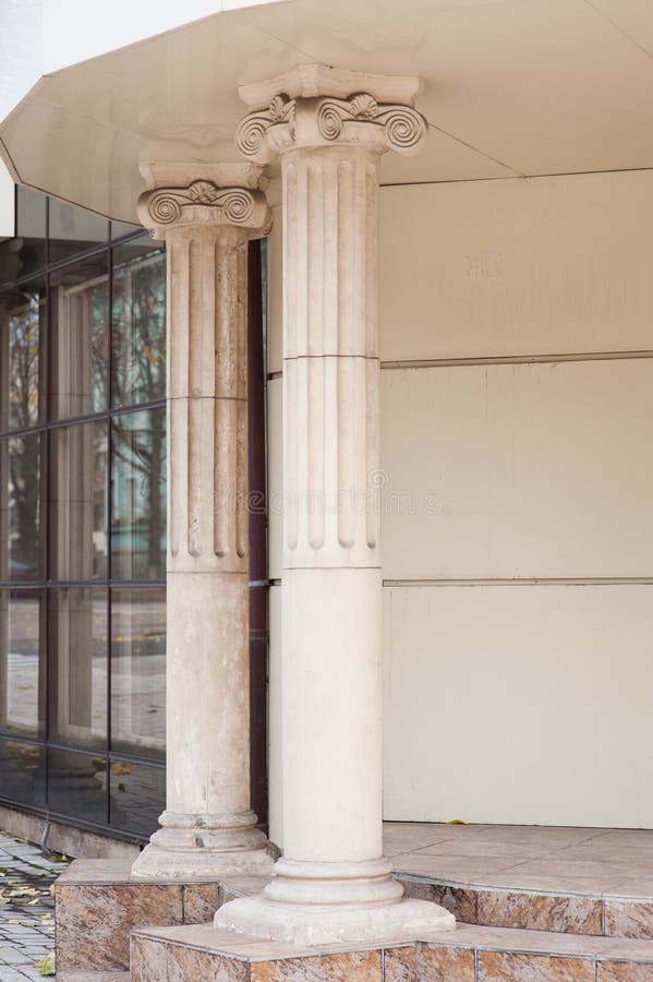 Two Columns at the Entrance To the Building Stock Photo - Image of ...