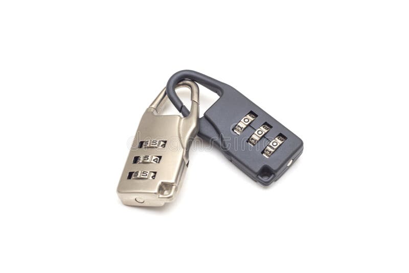 Two Combination Lock Pads Combined with Each Other on White Stock Image ...