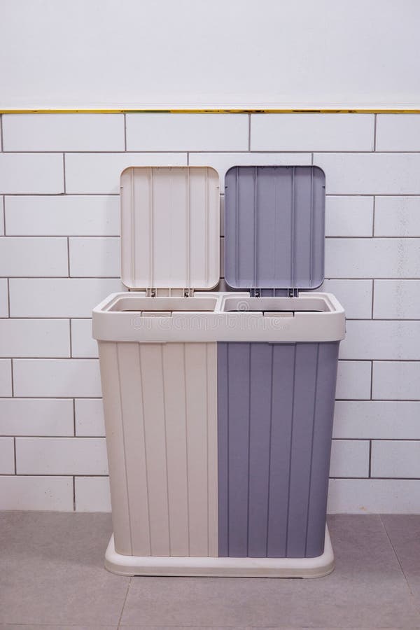 Modern Two-compartment Waste Bin in a Contemporary Kitchen Setting ...