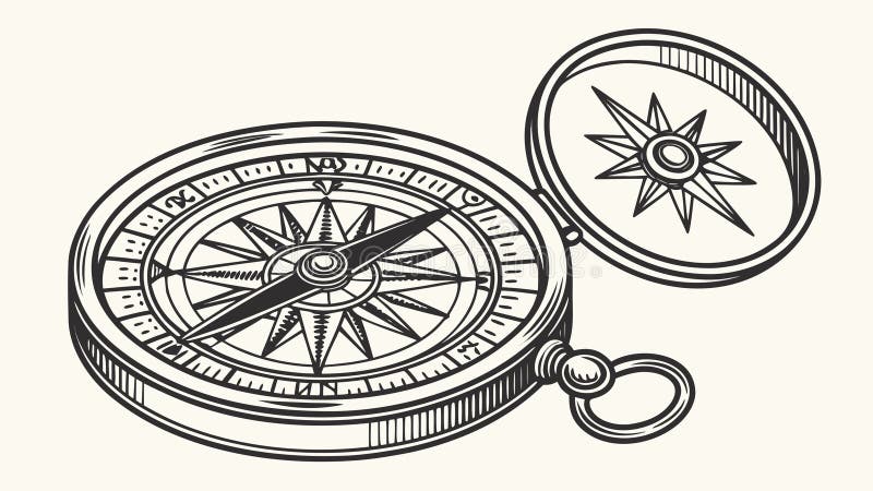 Two Compasses, Navigation and Direction, Vector Design Generative AI Stock Vector - Illustration ...