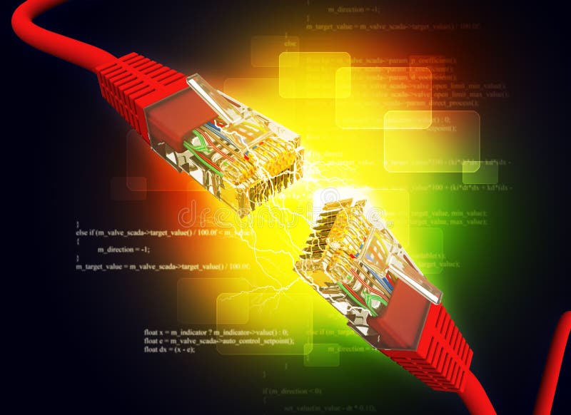 Two computer cables stock illustration. Illustration of connection ...