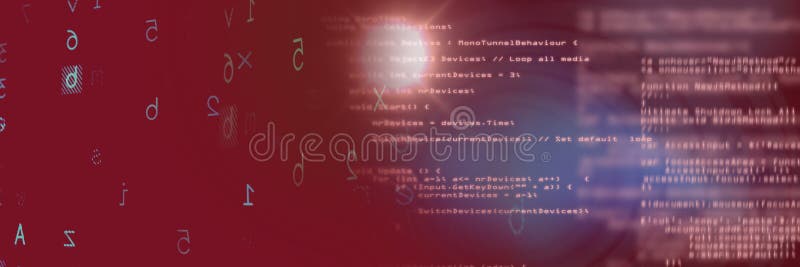 Two Computer Codes Processing Against Black and Gradient Background, Program Coding Concept ...