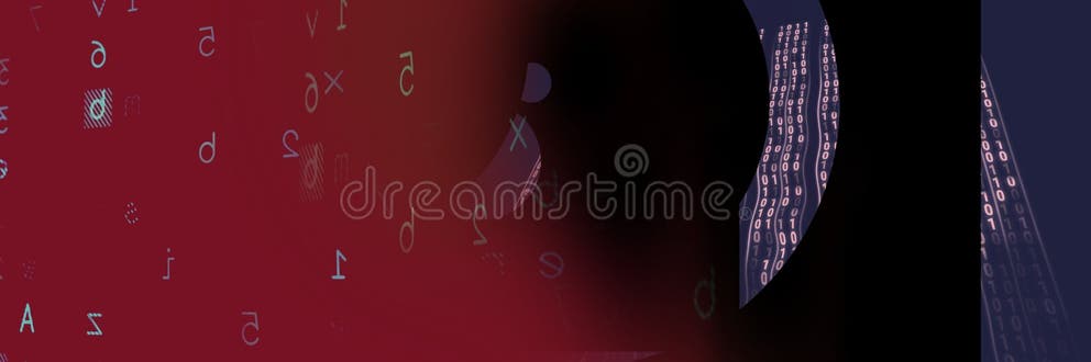 Two Computer Codes Processing Against Black and Gradient Background ...