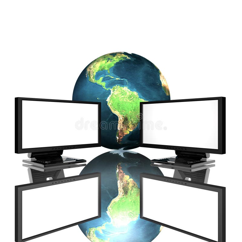 Two computer monitors stock illustration. Illustration of hdtv - 12932333