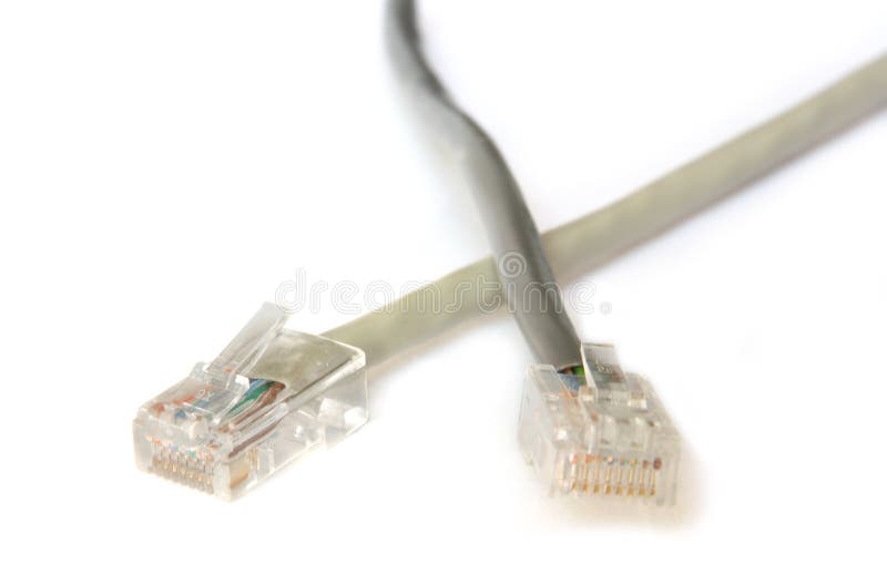 Two Computer Network Cables Stock Photo - Image of cord, cat5: 11848578