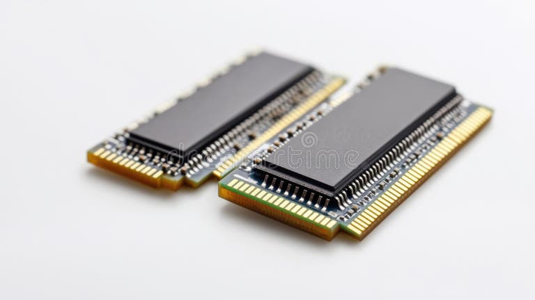 Two Computer Ram Modules on White Background Highlighting Electronic ...