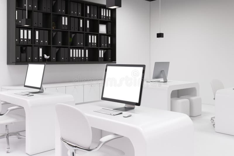Office Blank Computers Side Stock Illustrations – 257 Office Blank ...